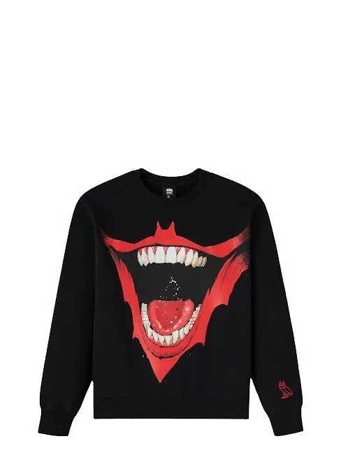 OVO X Batman Bat Smile Crewneck Sweatshirt - Black