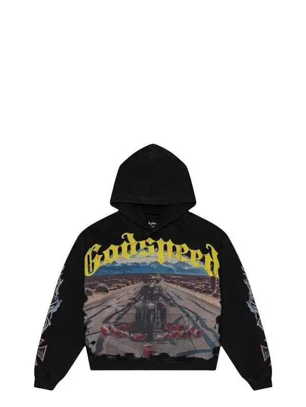GODSPEED Long Lonely Road Hoodie - Black Wash