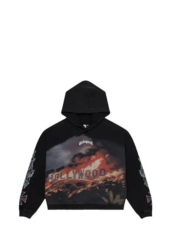 GODSPEED Hollywood Inferno Hoodie - Black Wash