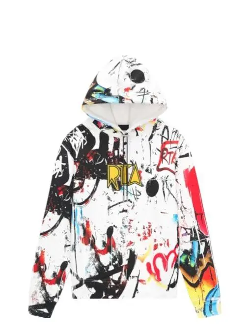 RtA Dion Hoodie - White Graffiti
