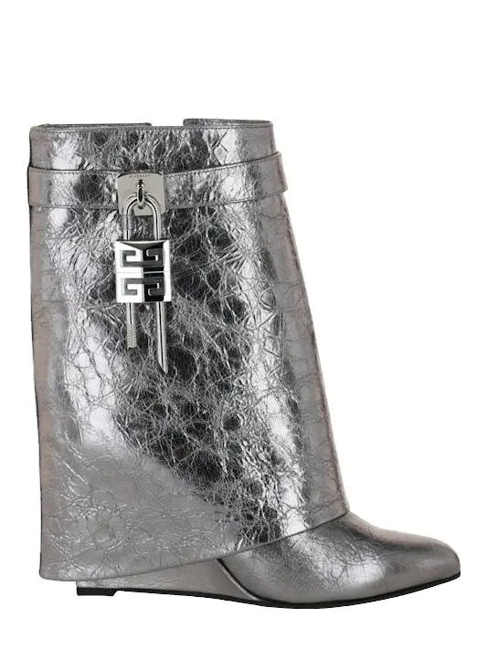 Givenchy Shark Lock Ankle Boots - Silver Grey