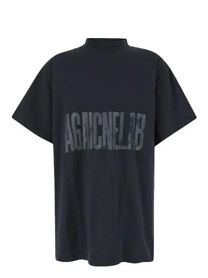 Balenciaga Maxi Logo Lettering Crewneck Sweat-shirt T-shirt Black - Multicolor