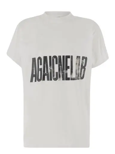 Balenciaga Agaicnelab Pattern Cotton T-shirt - White