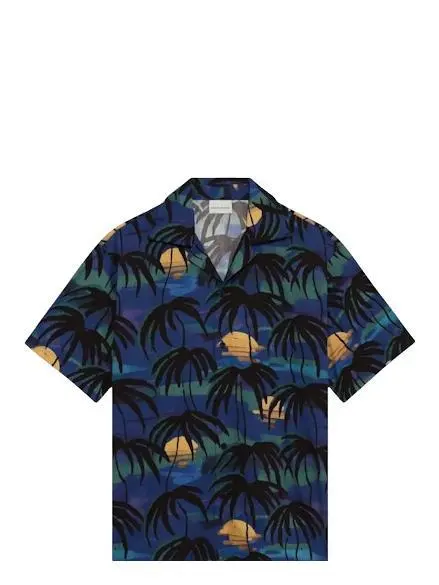 Drole De Monsieur Chemise Palm Shirt - Navy Blue