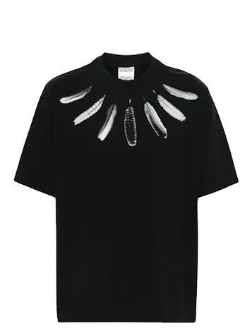 MARCELO BURLON COUNTY OF MILAN Feather Necklace Tee Shirt - Black/grey