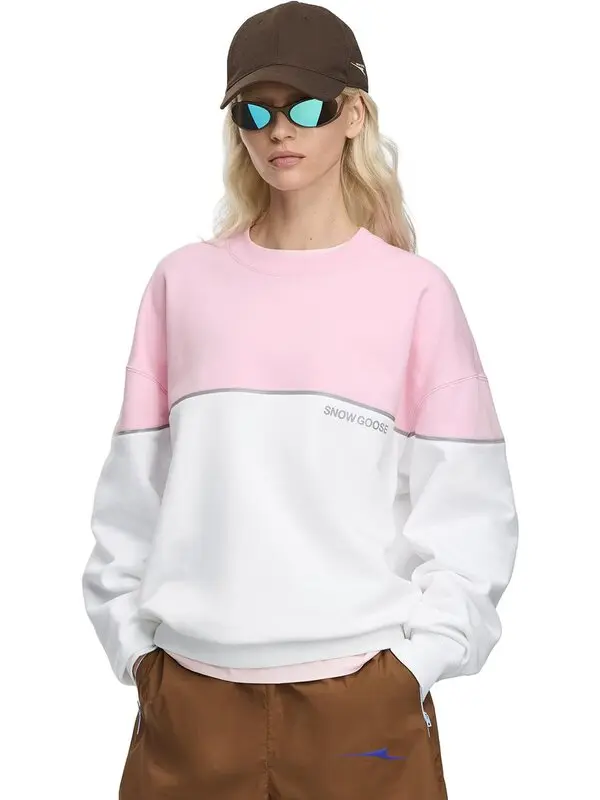 Canada Goose Dawn Crew Relaxed Color Block - Optic White/light Pink
