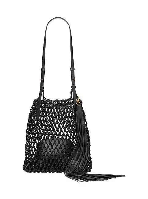 Michael Kors Loli Macramé Shoulder Bag - Black