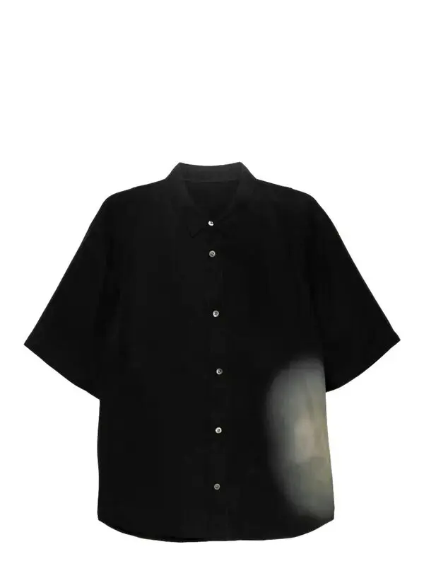 CROQUIS Polo Collar Short Sleeve Shirt - Black