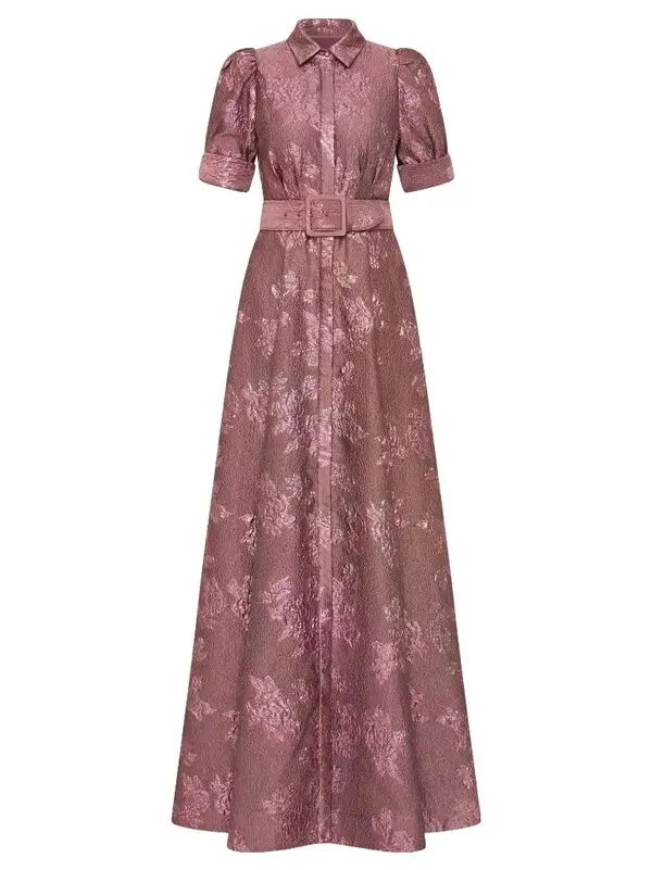 Rebecca Vallance Annette Belted Floral-pattern Maxi Dress - Purple