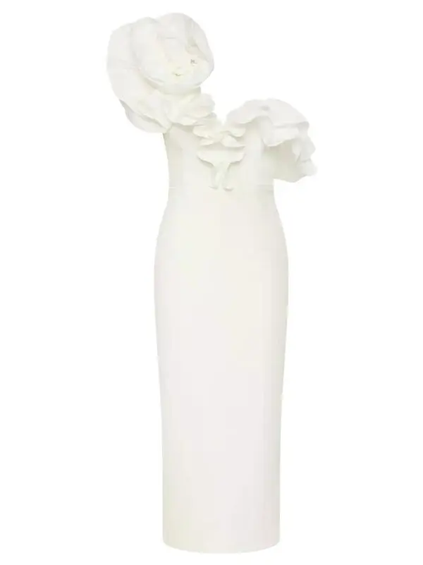 Rebecca Vallance Ozias Ruffled Midi Dress - White