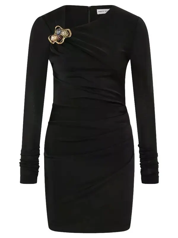 Rebecca Vallance Embellished Long-sleeve Mini Dress - Black