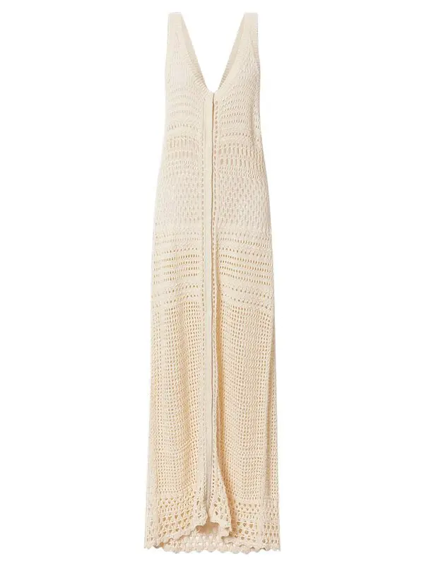 MARANT ETOILE Zaro Crochet Knit Dress - Ecru