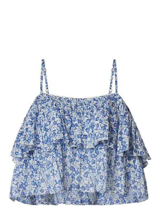 MARANT ETOILE Erisa Floral Print Top - Blue