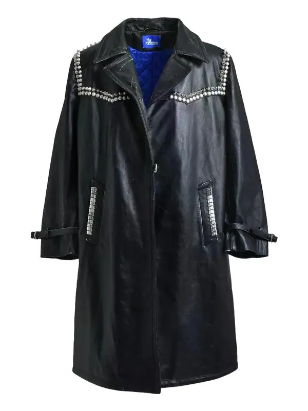 MARKING DISTANCE Coat With Studded Embellishments - Black