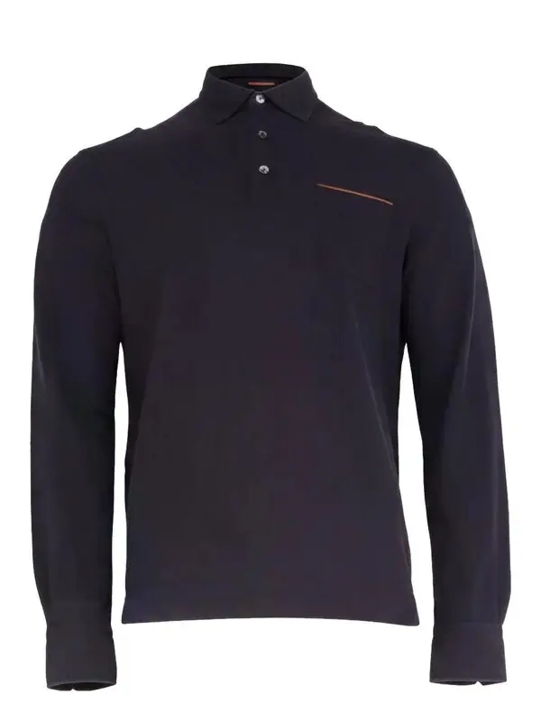 Ermenegildo Zegna Long-sleeve Polo Shirt - Blue