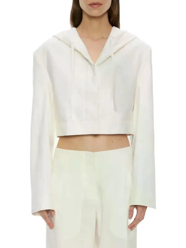 Christopher Esber Hooded Cropped Jacket - White