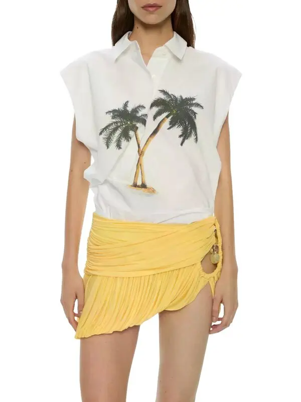 Christopher Esber Mirage Palm Tornado Sleeveless Shirt - White