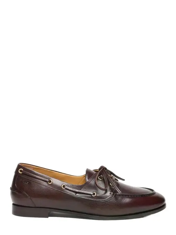 Bally Plume Leather Boat Shoes - Brown