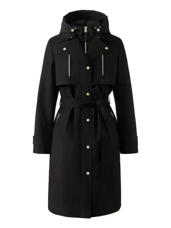 Mackage Siobhan Hooded Trench Coat - Black