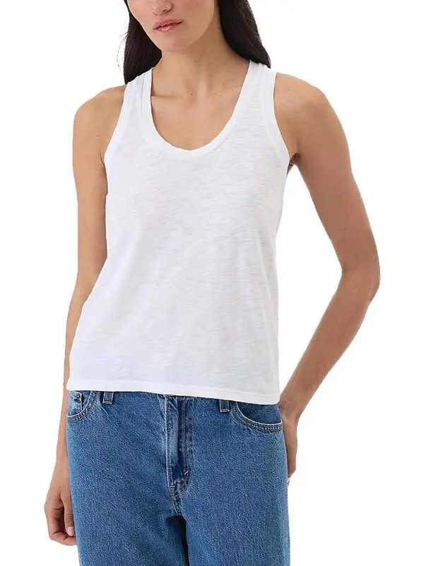 GOLDIE LEWINTER Signature Slub Racerback Tank Top - White