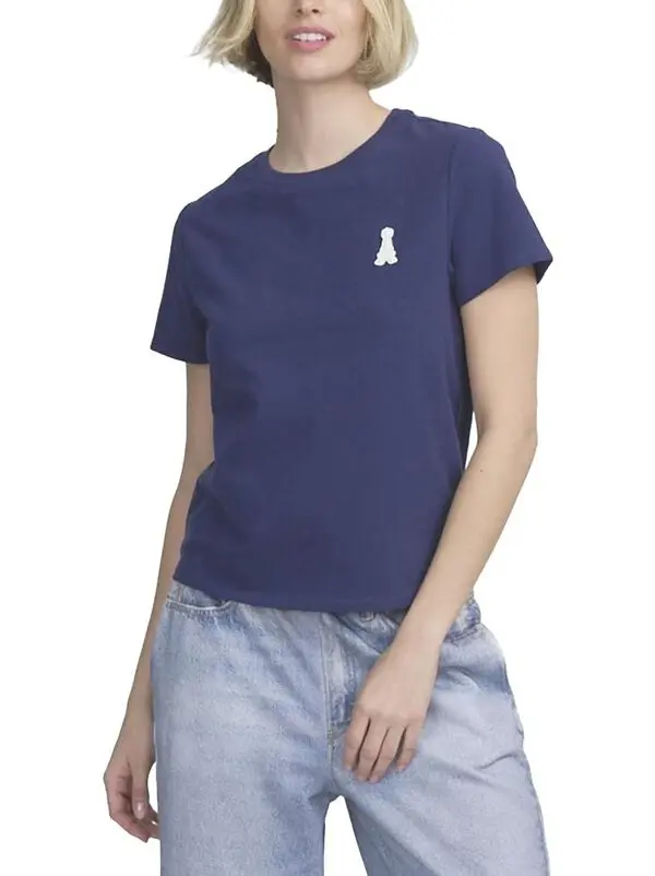 ELLE COLLECTION Tee With Logo Applique - Navy Blue