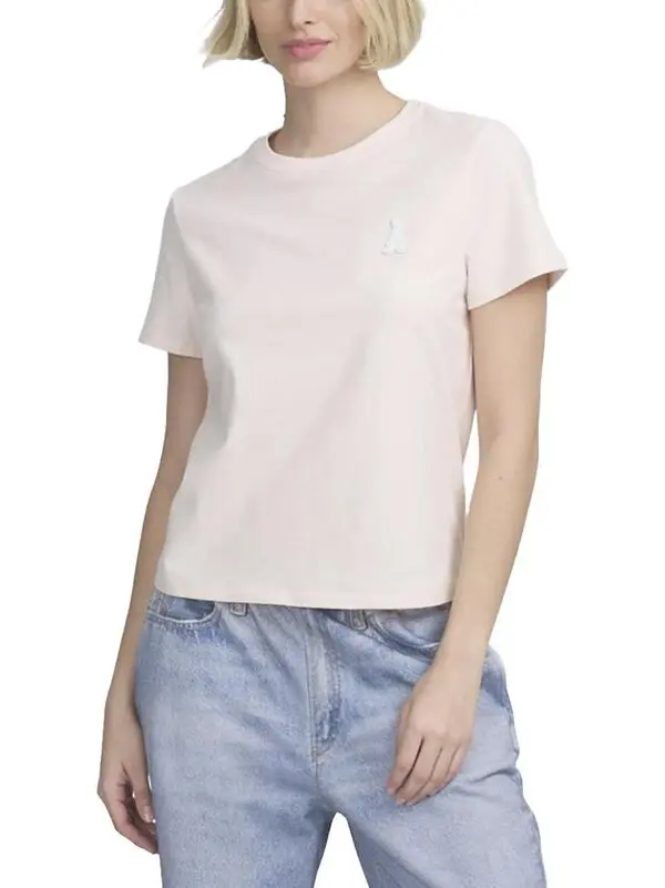 ELLE COLLECTION Tee With Logo Applique - Pink