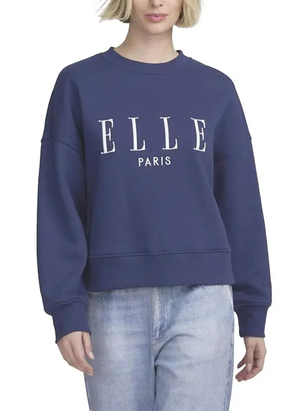 ELLE COLLECTION Embroidered Sweatshirt - Navy Blue