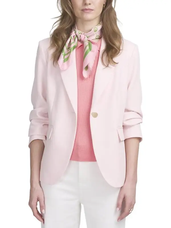 ELLE COLLECTION Single-button Notched Lapel Jacket - Light Pink