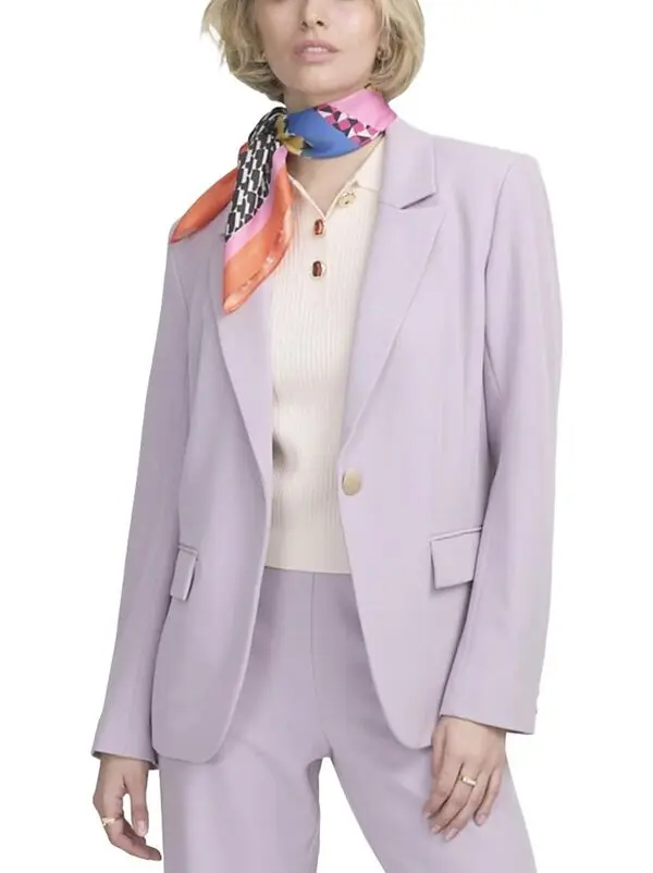 ELLE COLLECTION Single-button Notched Lapel Jacket - Purple Lavender