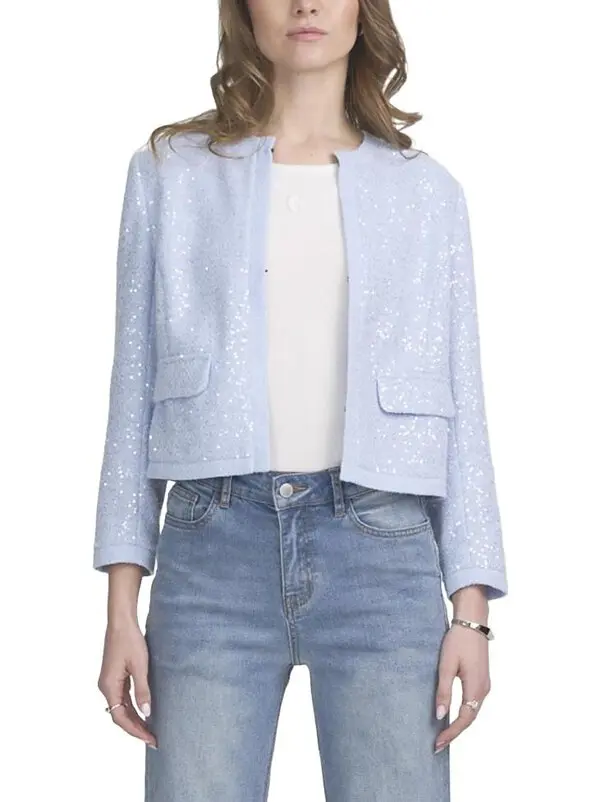 ELLE COLLECTION Sequin Jacket - Icy Blue