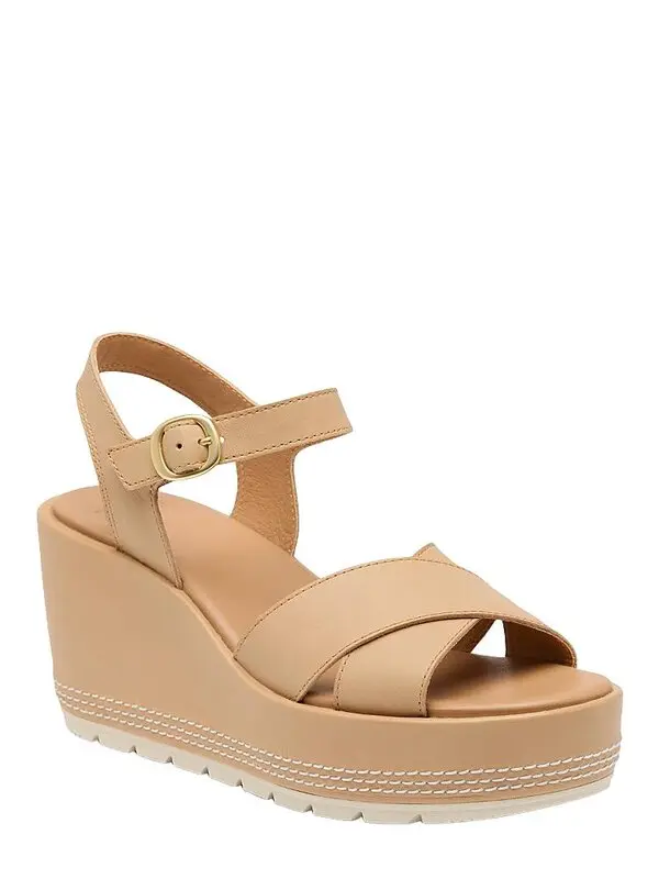 Sorel Sunpeak Wedge Sandals - Honest Beige/chalk