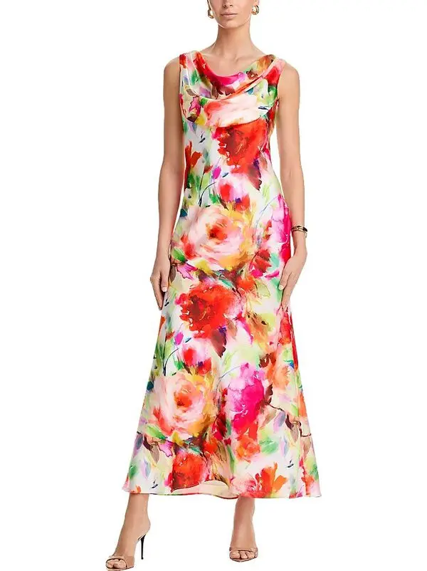 Eliza J Drape Neck Gown - Multi