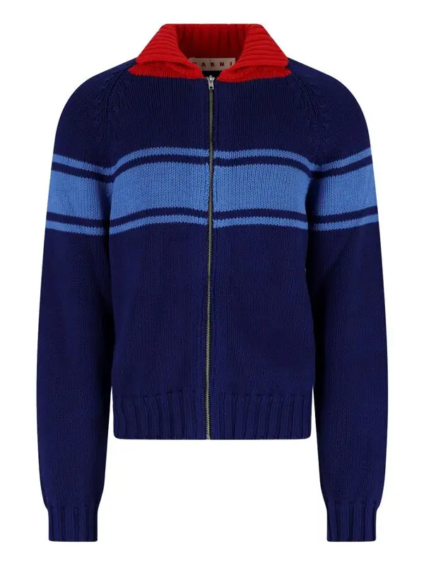 DUNST Crewneck Cardigan - Blue