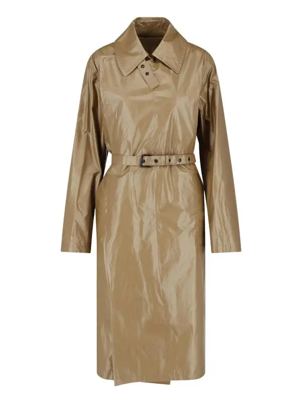 LEMAIRE Belted Coated Cotton Coat - Beige