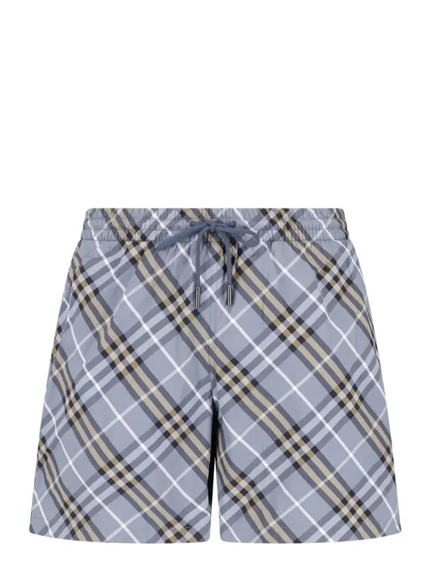 Burberry Check Swim Shorts - Blue