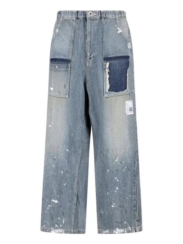 Mihara Yasuhiro Wide Leg Jeans - Blue
