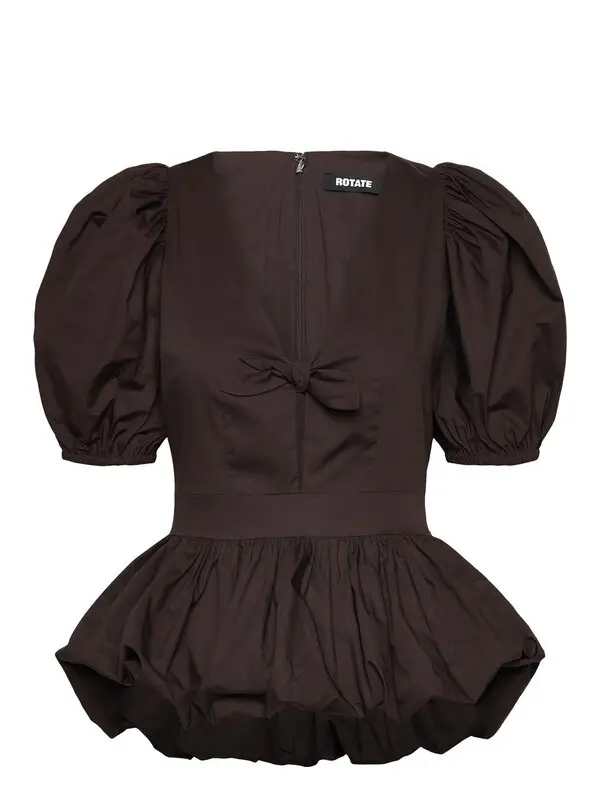 ROTATE BY BIRGER CHRISTENSEN Puff Sleeve Blouse - Mole