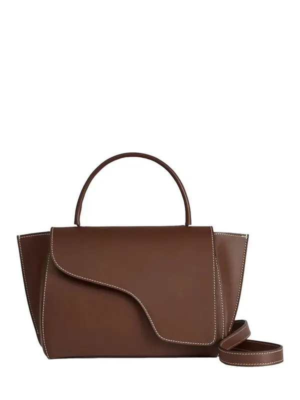 ATP ATELIER Arezzo Bag With Contrast Stitch - Brown