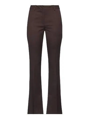 LOW CLASSIC Straight Leg Tailored Wool Pants - Brown