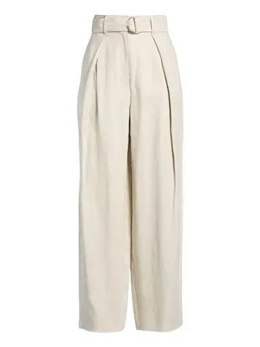 Max Mara Wide-leg Linen Pants - Grey
