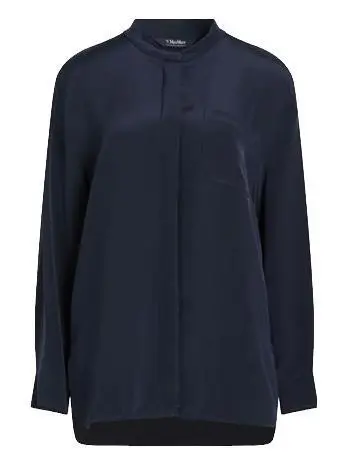Max Mara Silk Blend Crepe Shirt - Navy