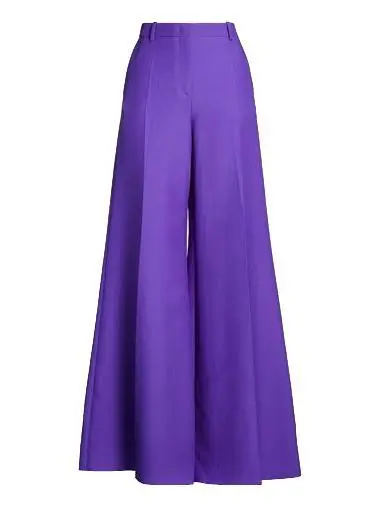 Valentino Garavani Flared Virgin Wool-silk Blend Pants - Purple
