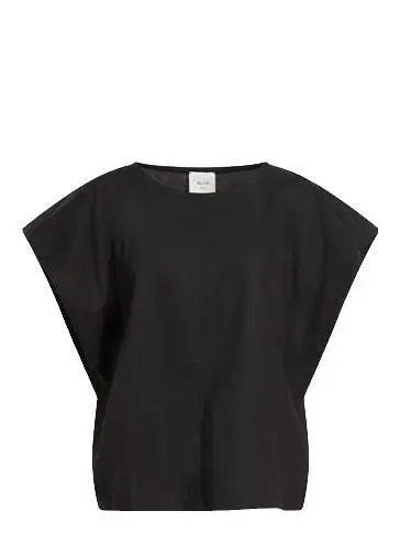 ALYSI Cotton Poplin Top - Black