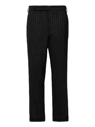 LARDINI Pinstriped Straight-leg Pants - Black