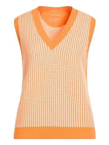 PUROTATTO Sleeveless Two-tone Knit Top - Orange