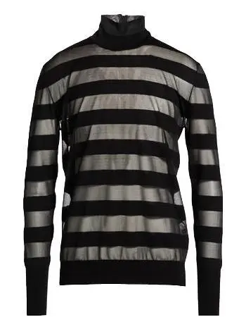 Dolce & Gabbana Striped Turtleneck Top - Black