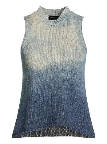 ROBERTO COLLINA Cotton Tie-dyed Sleeveless Sweater - Blue