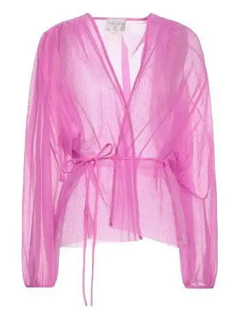 FORTE_FORTE Tulle Metallic Shirt - Magenta