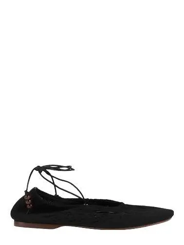 ALOHAS Perforated Knitted Ballet Flats - Black