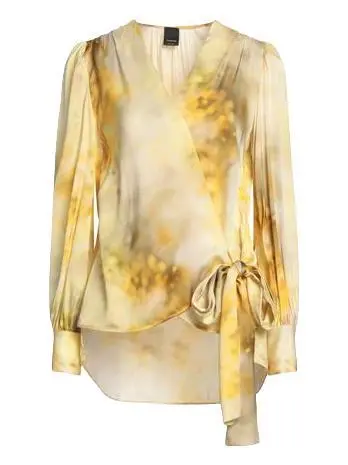 Pinko Viscose Wrap Top - Yellow